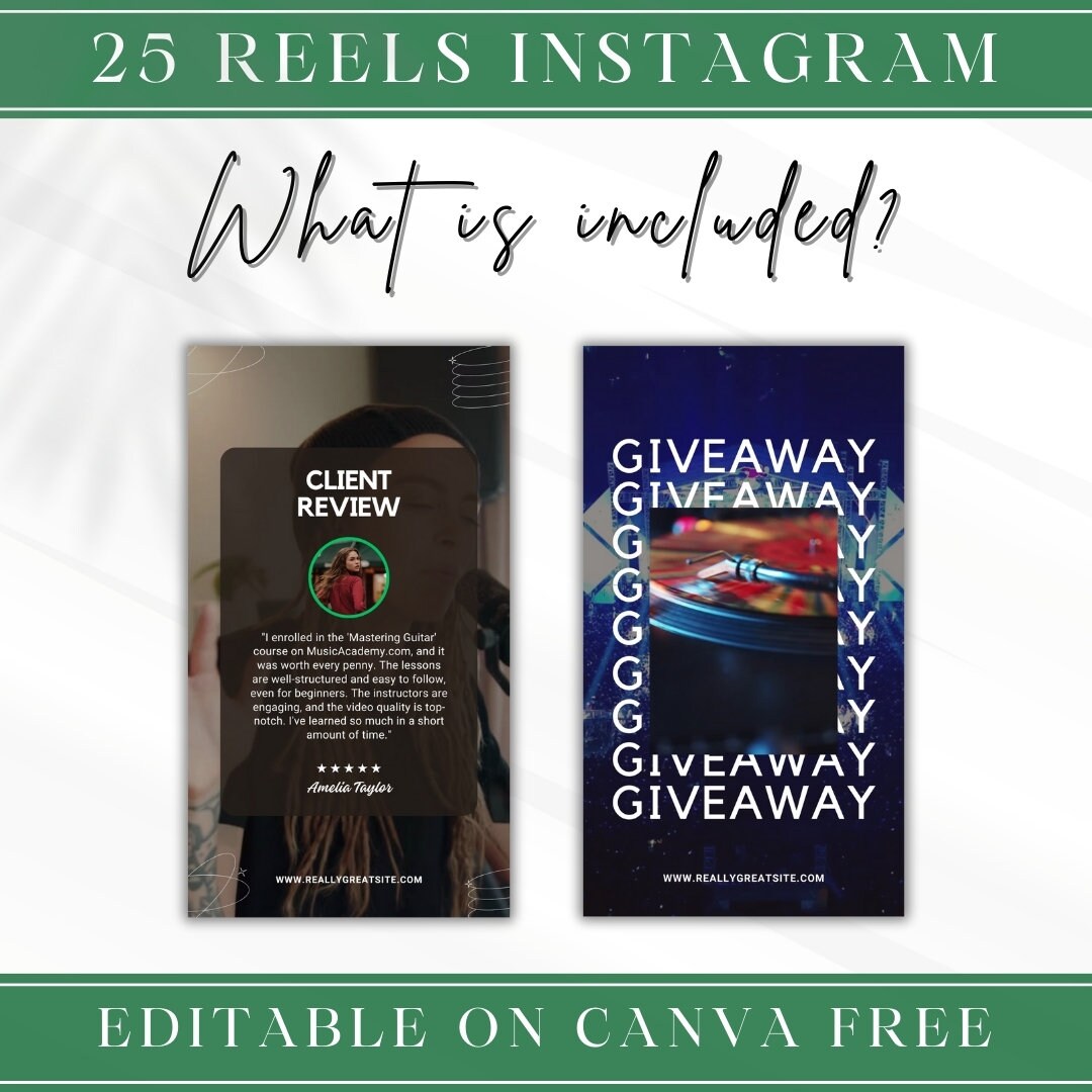 Musician Instagram Reels Template: Editable Video Reels (PDF) - Etsy