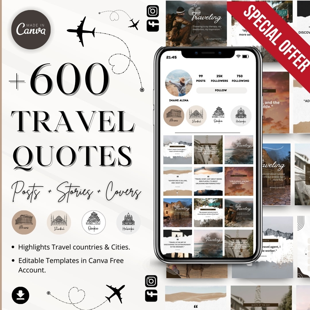 Travel Quotes Instagram Posts | Templates for Travel Agencies ...