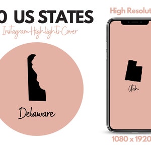 USA Maps Highlight Instagram Usa States Maps Icons USA Blogger - Etsy