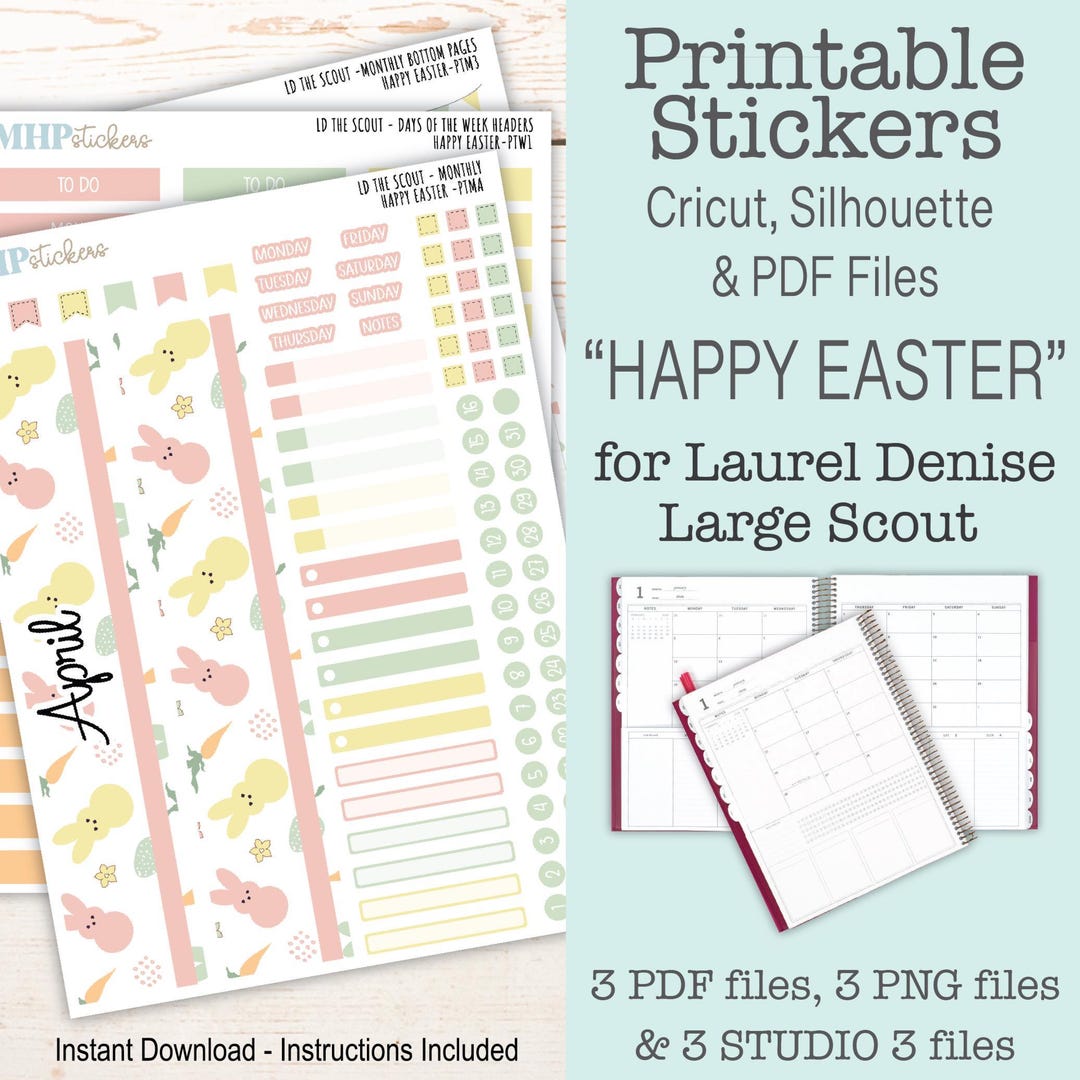 Printable Sticker for Laurel Denise SCOUT Planners. April Stickers ...