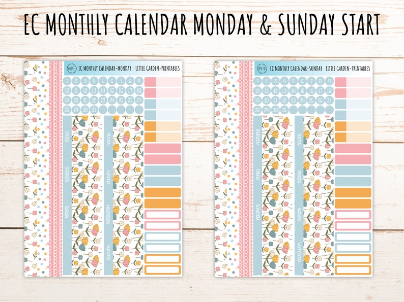 Printable Sticker for Monthly Calendar Layout. Sticker for 7x9 Erin ...