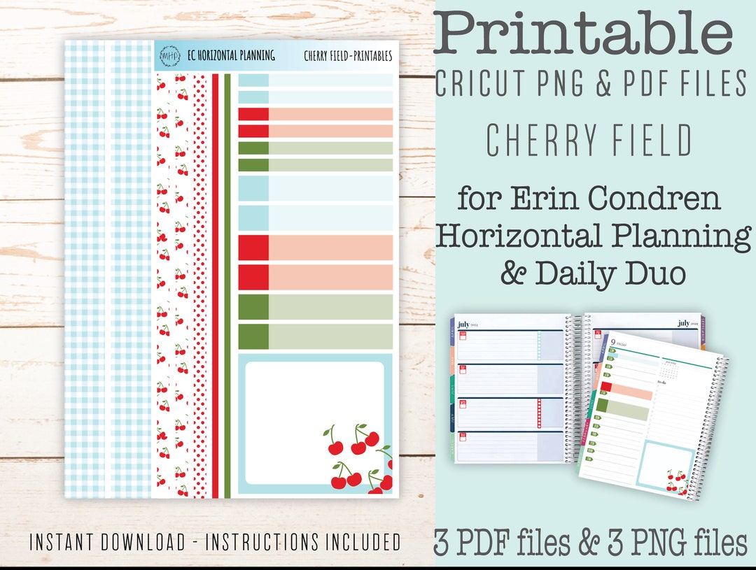 Printable Stickers for Horizontal Planning & Daily Duo. Sticker for 7x9 ...