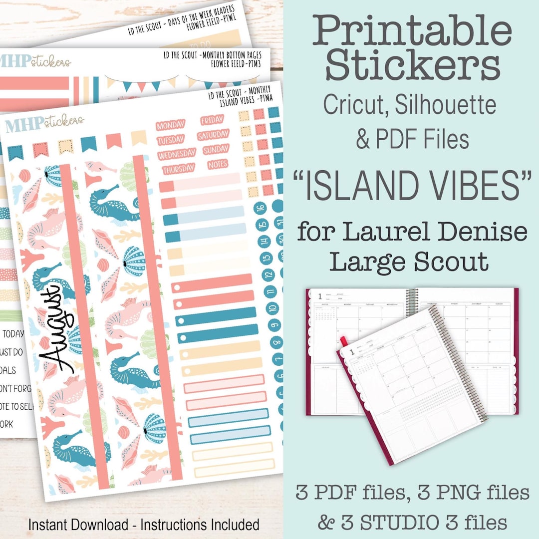 Printable Sticker for Laurel Denise SCOUT Planners. August Stickers ...
