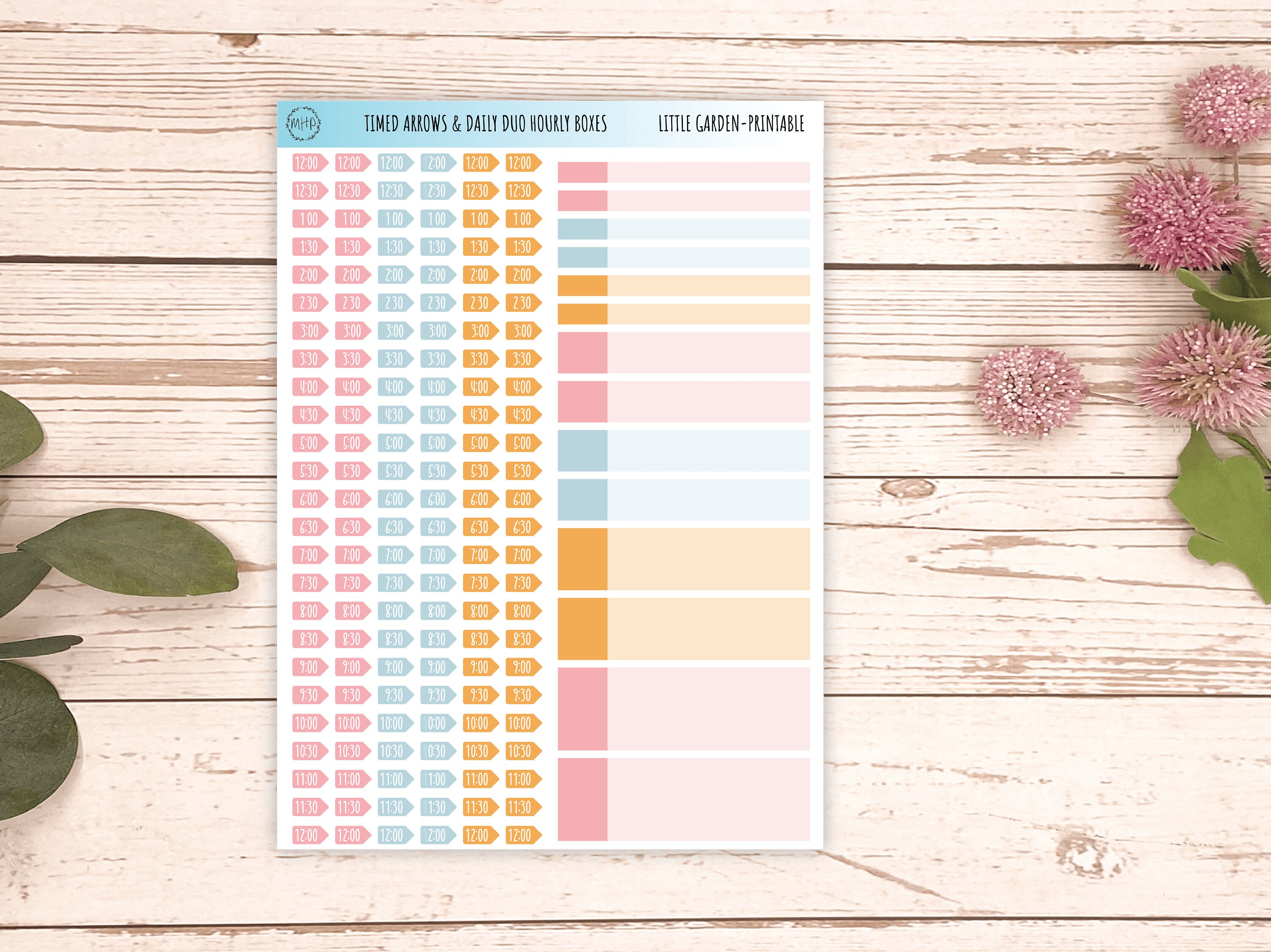 Printable Stickers for Horizontal Planning & Daily Duo. Sticker for 7x9 ...