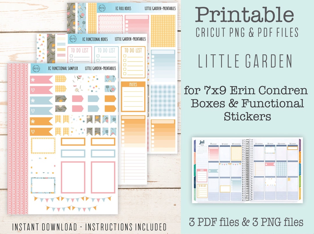Printable Boxes & Functional Stickers. Sticker for 7x9 Erin Condren ...