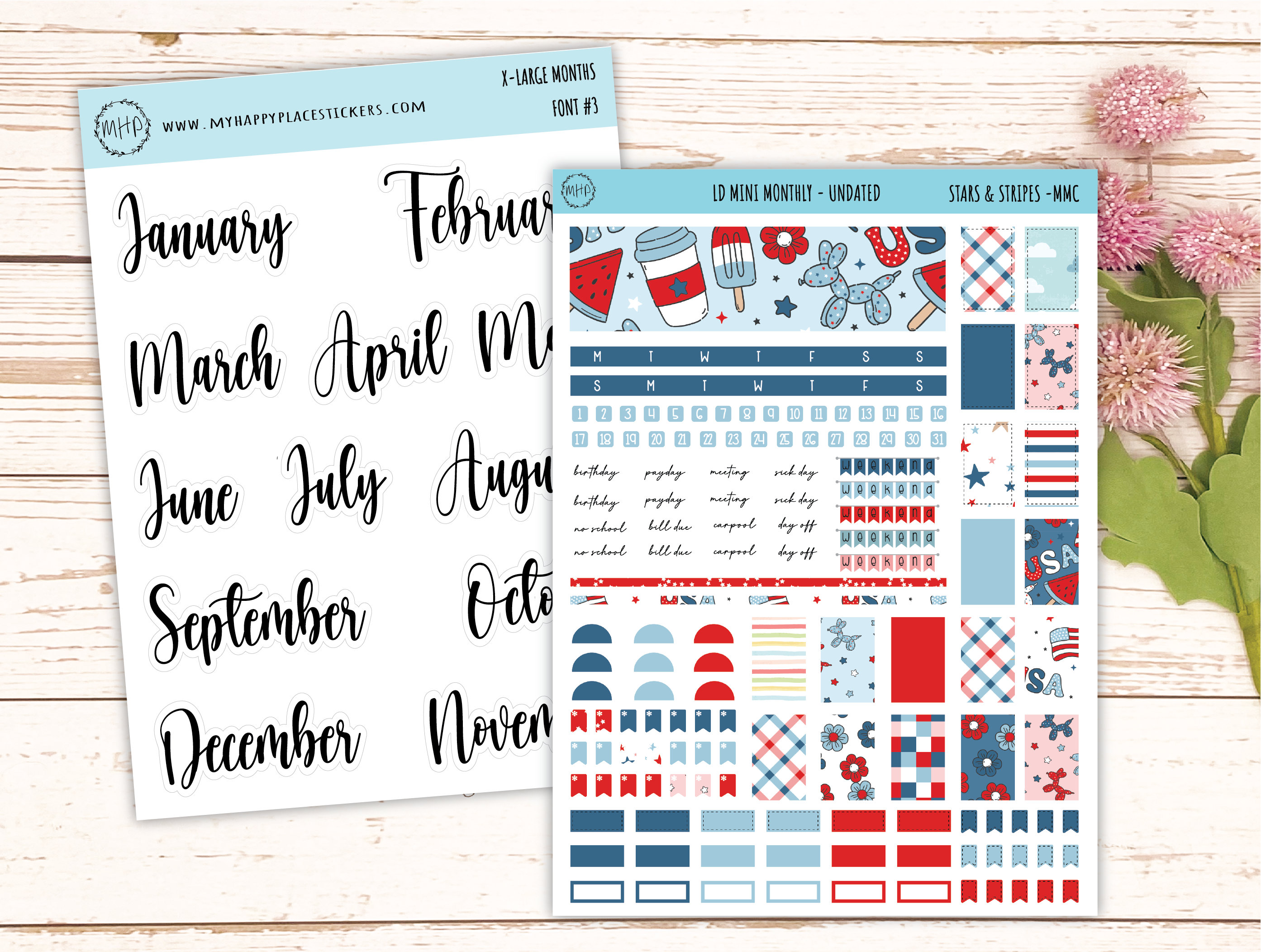 Printable Sticker for Laurel Denise MINI Planners. "stars & Stripes ...