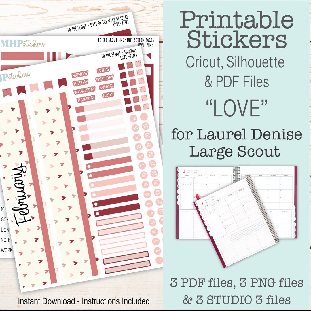 Printable Sticker for Laurel Denise SCOUT Planners.february Stickers ...