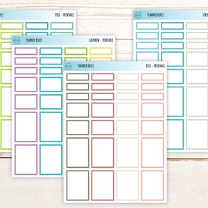 Printable Planner Boxes. Boxes for the Classic HP Weekly Layout. Color Bundle. Printable Planner ...