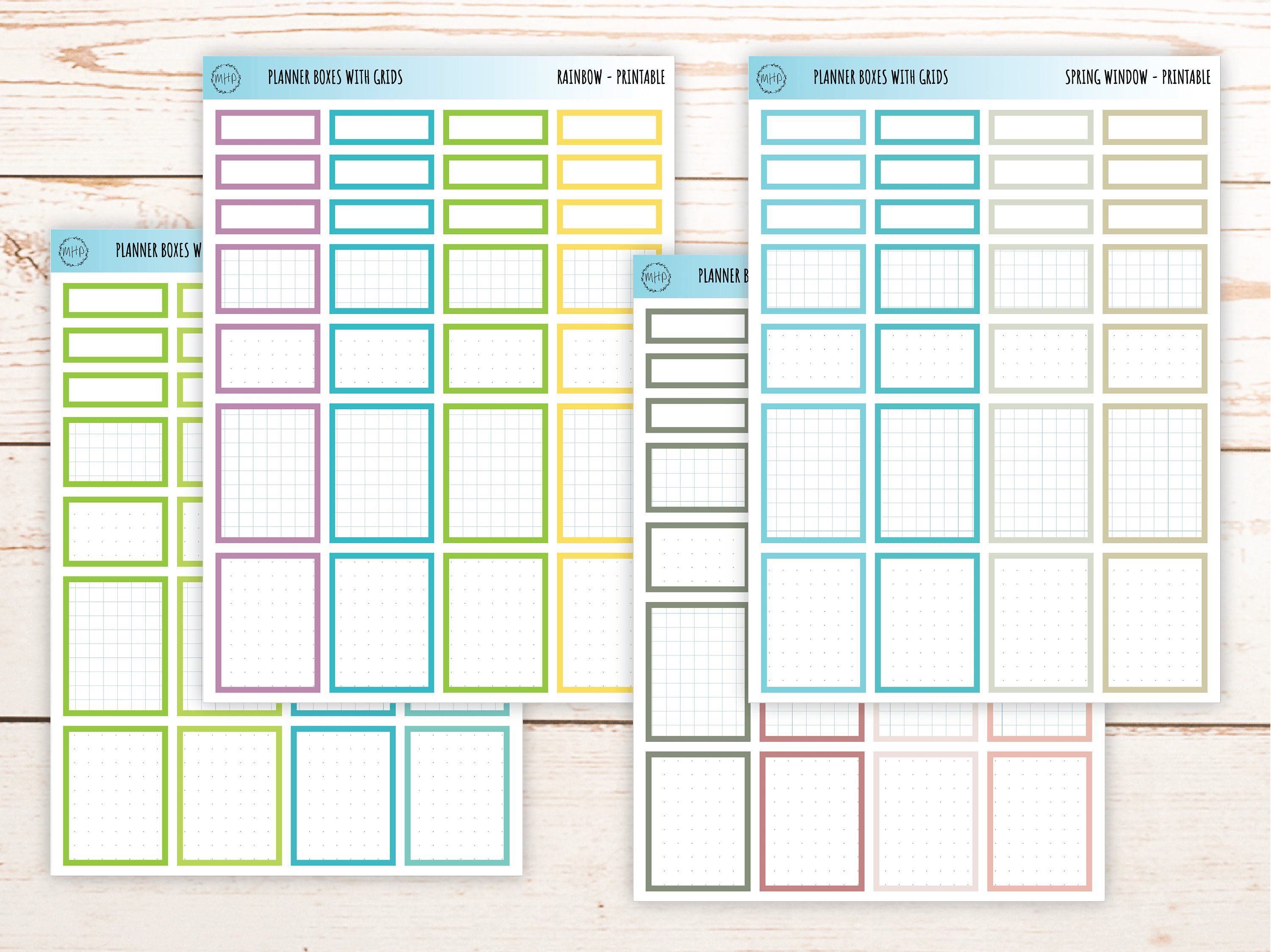 Printable Boxes With Grids. Color Bundle. Stickers for 1.5" Columns ...