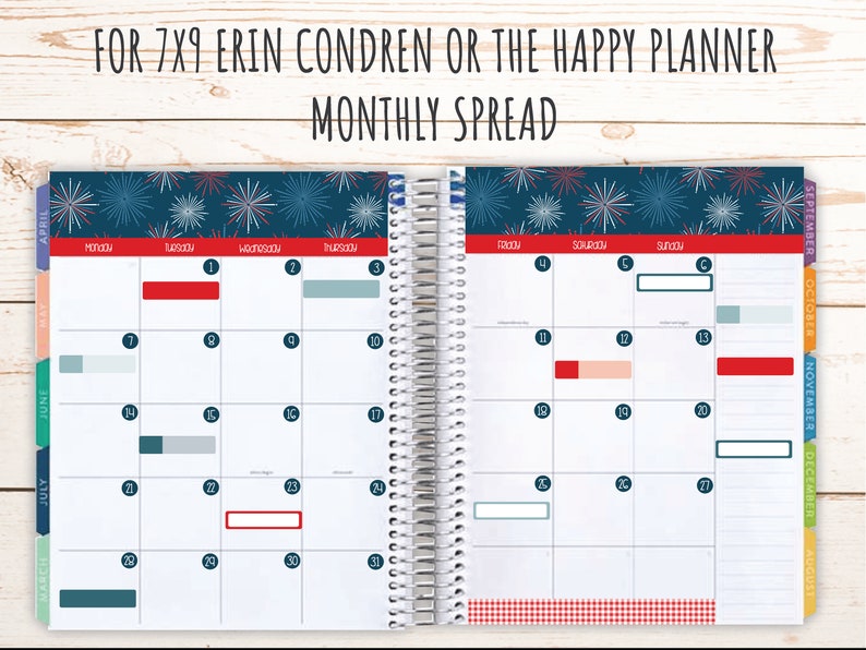 Printable Sticker for Monthly Calendar Layout. Sticker for 7x9 Erin ...