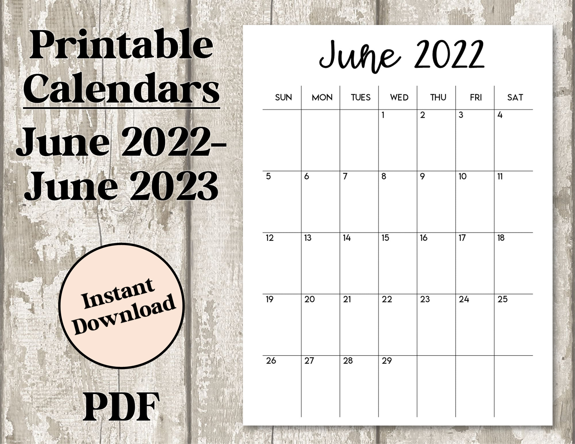 Blank Calendar June 2022