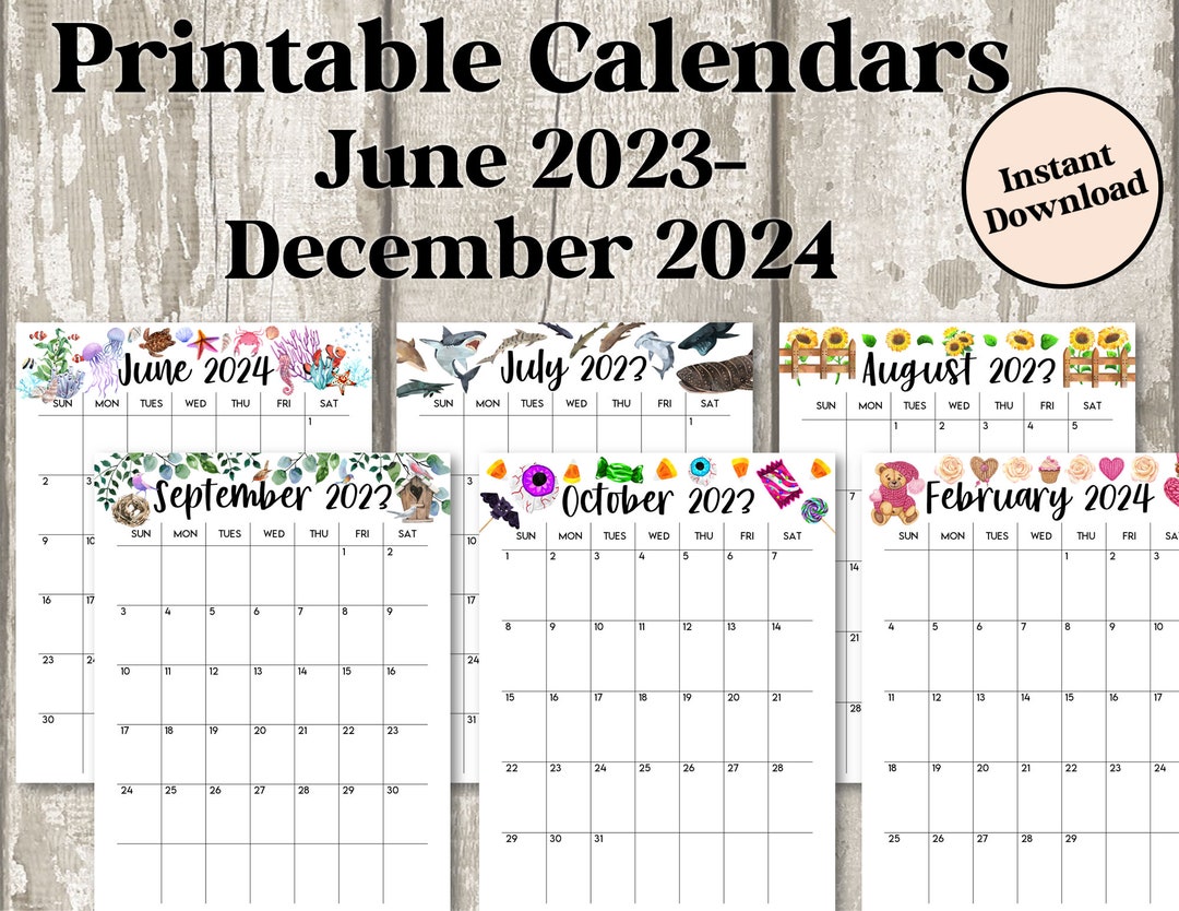 Monthly Planner Printable 2023-2024 Printable Calendars - Etsy Ireland
