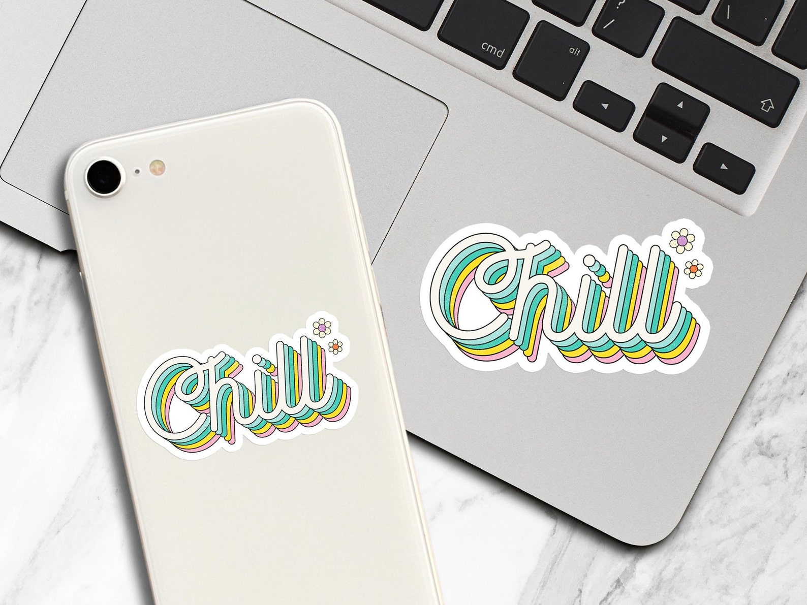 Chill Sticker Aesthetic Lettering Decal Trendy Laptop - Etsy