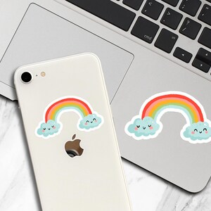 Kawaii Rainbow Sticker, Cute Rainbow Laptop Sticker, Happy Weather ...