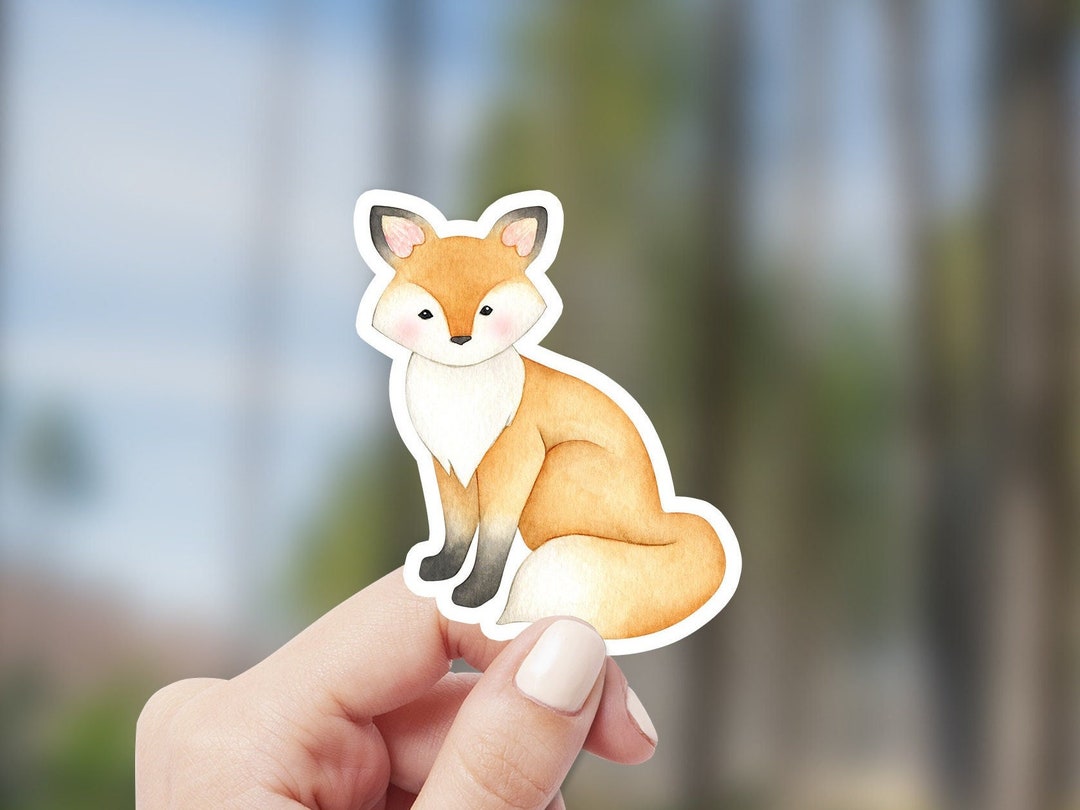 Cute Fox Sticker Watercolor Fox Laptop Sticker Woodland - Etsy