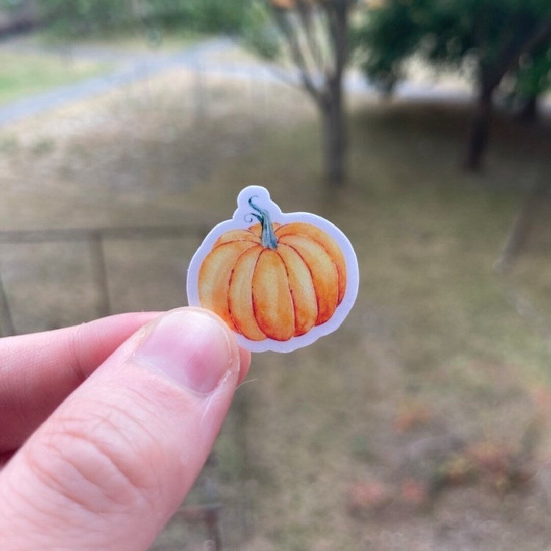 Mini Pumpkin Sticker, Watercolor Waterproof Vinyl Sticker for Laptop ...