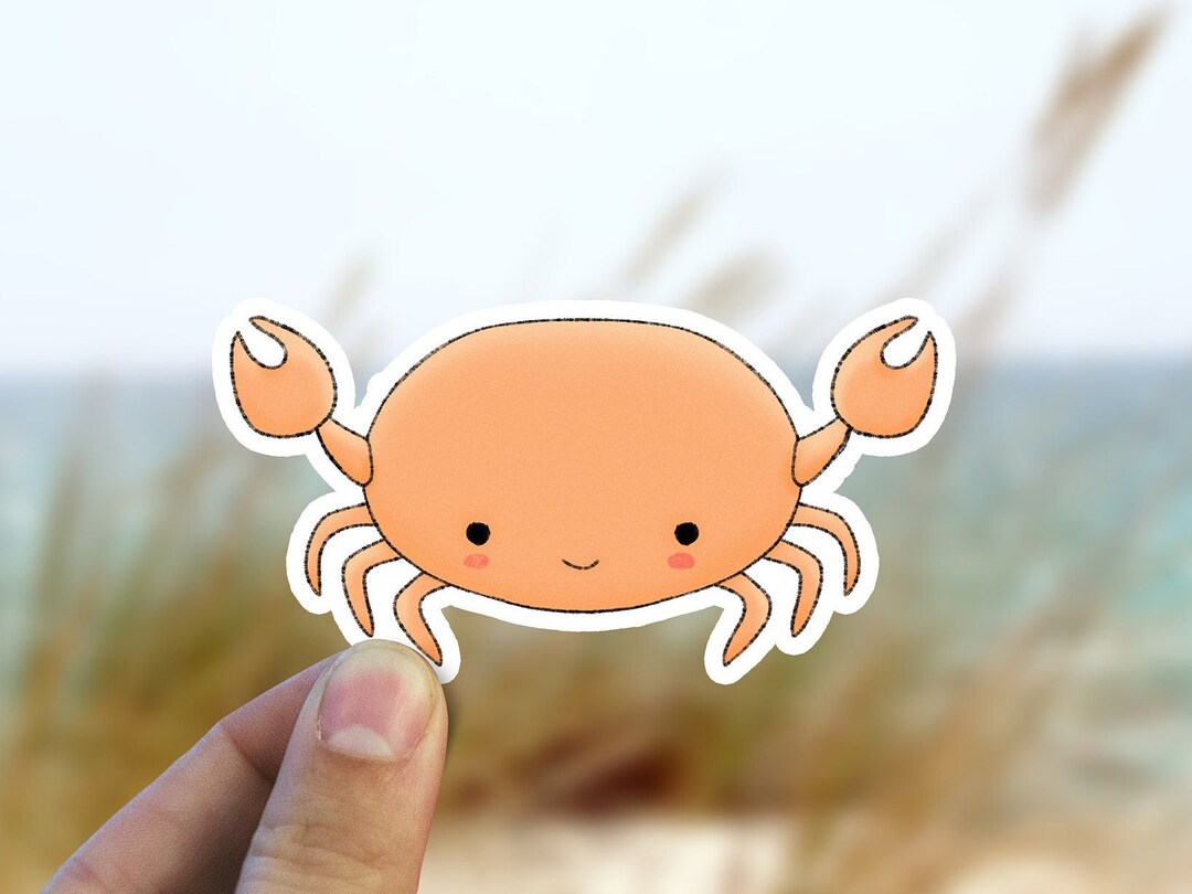 Cute Crab Sticker, Sea Ocean Animal Decal, Waterproof Vinyl Sticker ...