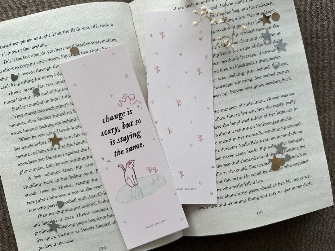 Self Care Cute Cat Affirmation Bookmark Coquette Bookmark, Bookish ...