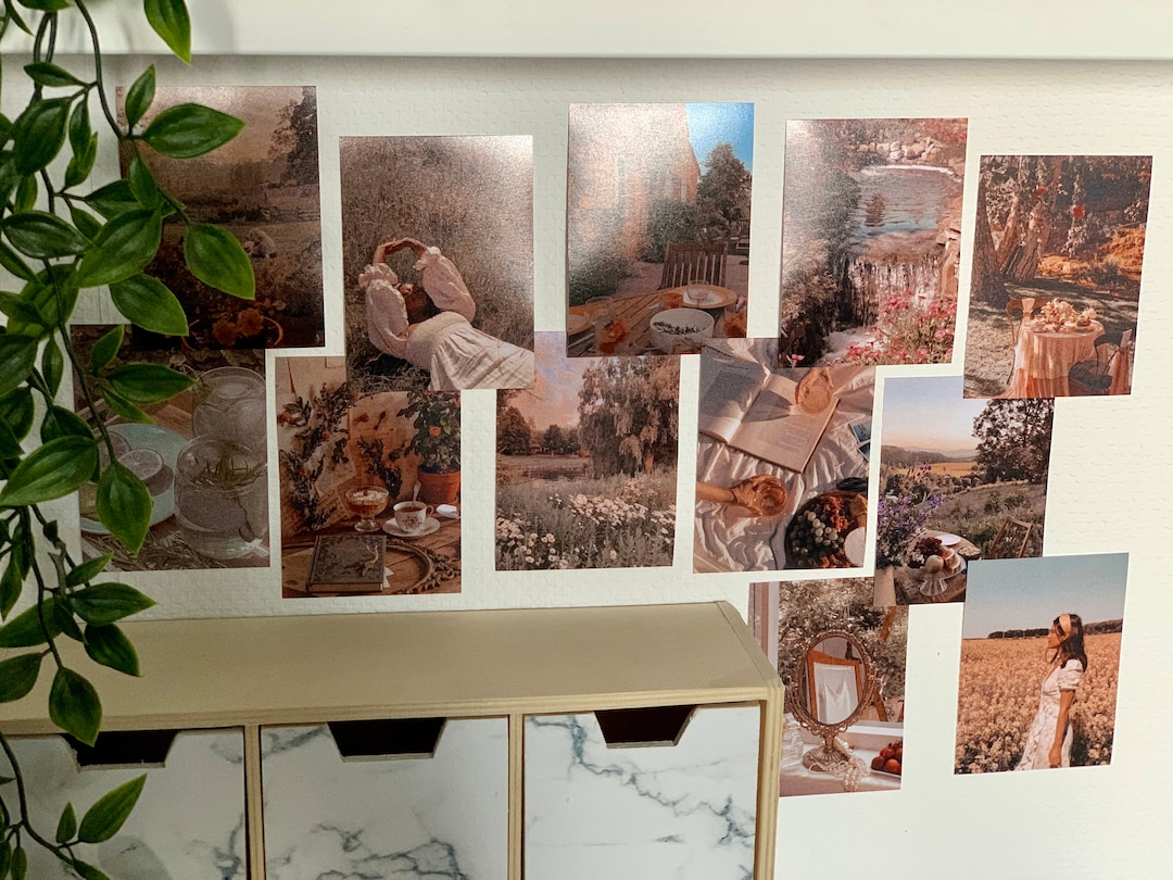 Cottage-core Mini Wall Collage Kit, Aesthetic collage Prints collage ...