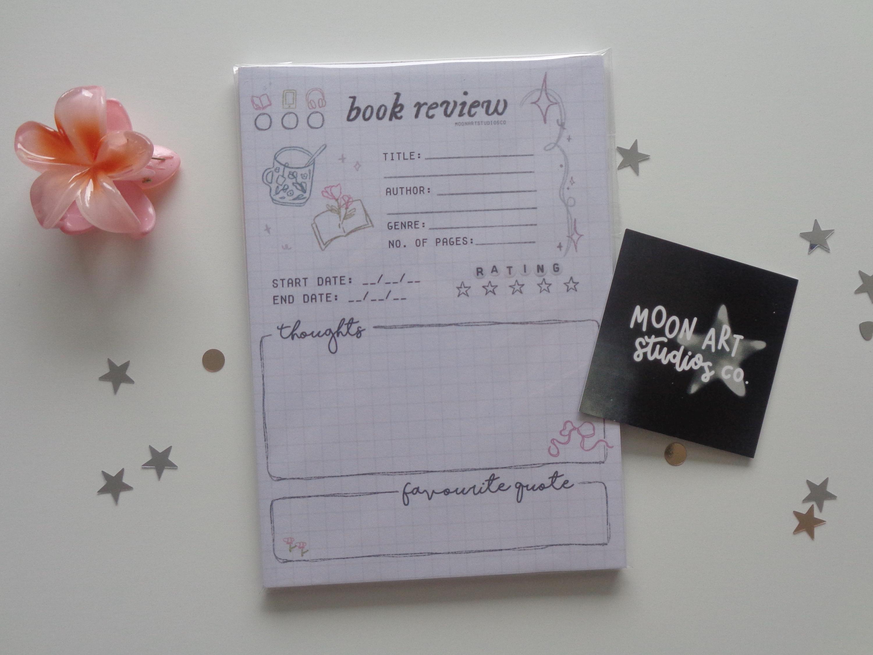 Book Review Notepad - A6 50 Pages | Book Lover Notepad, Reader ...