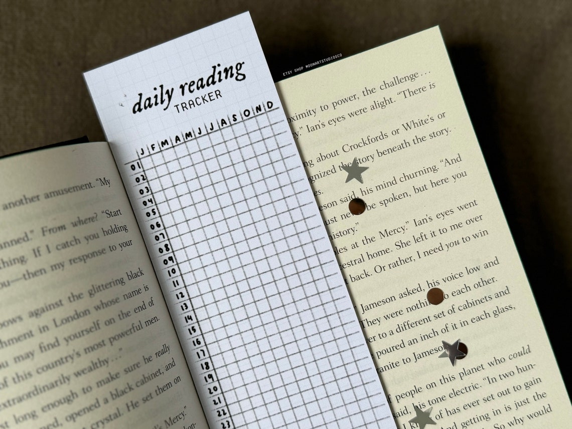 Reading Goals, Daily Reading Tracker Bookmark [gifts for Book Lover ...