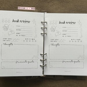 Binder Book Review Grid Journal | Reading Planner, Tbr Journal, Reading ...