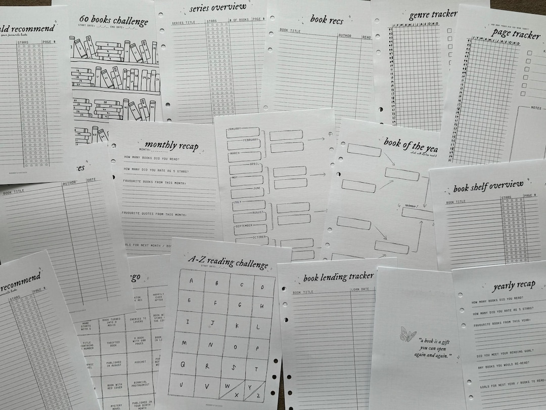 A5 Book Review Grid Inserts | Reading Planner, Reading Diary, Book ...