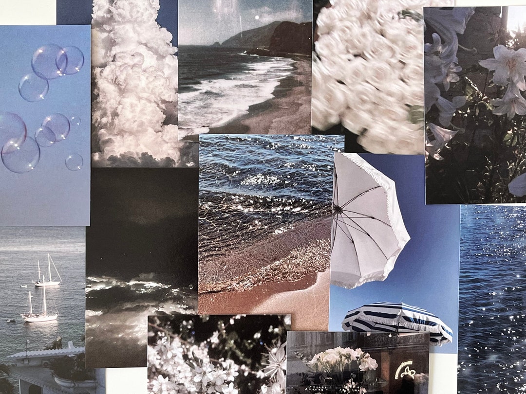 Blue / Dark Mini Wall Collage Kit Aesthetic collage Prints - Etsy