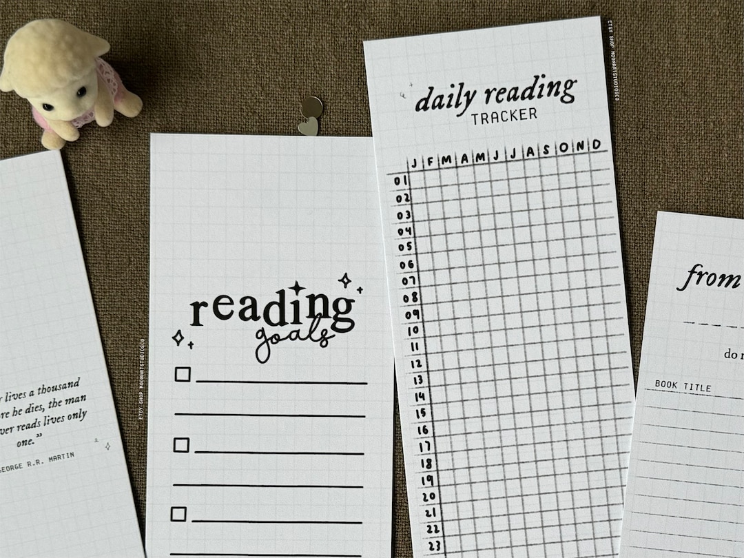 Reading Goals, Daily Reading Tracker Bookmark [gifts for Book Lover ...