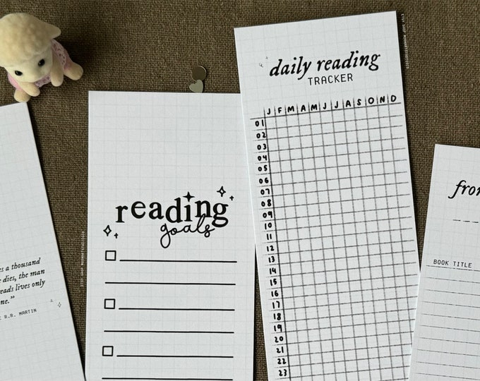 Printable Bookmarks Reading Goals, Daily Reading Tracker, Library Book ...