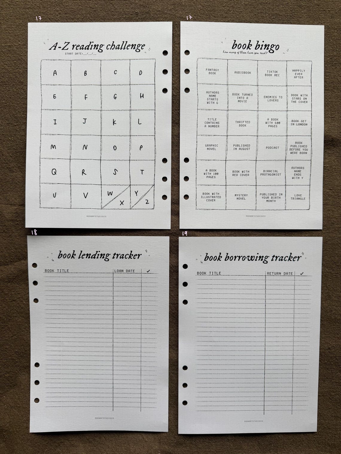 A5 Book Review Grid Inserts | Reading Planner, Reading Diary, Book ...