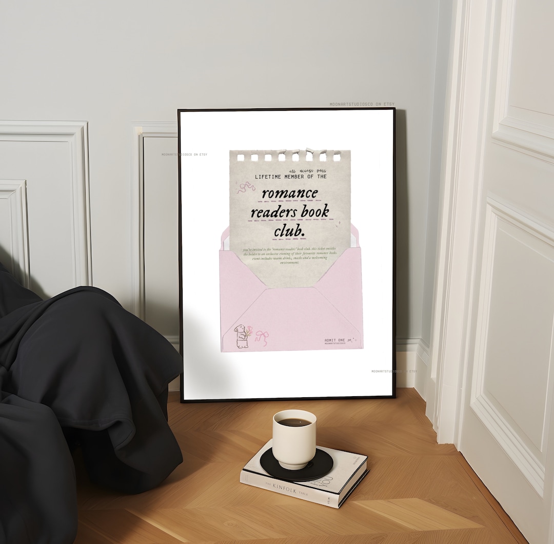 Romance Readers Book Club Bookish Wall Art Print | A4 Book Poster ...