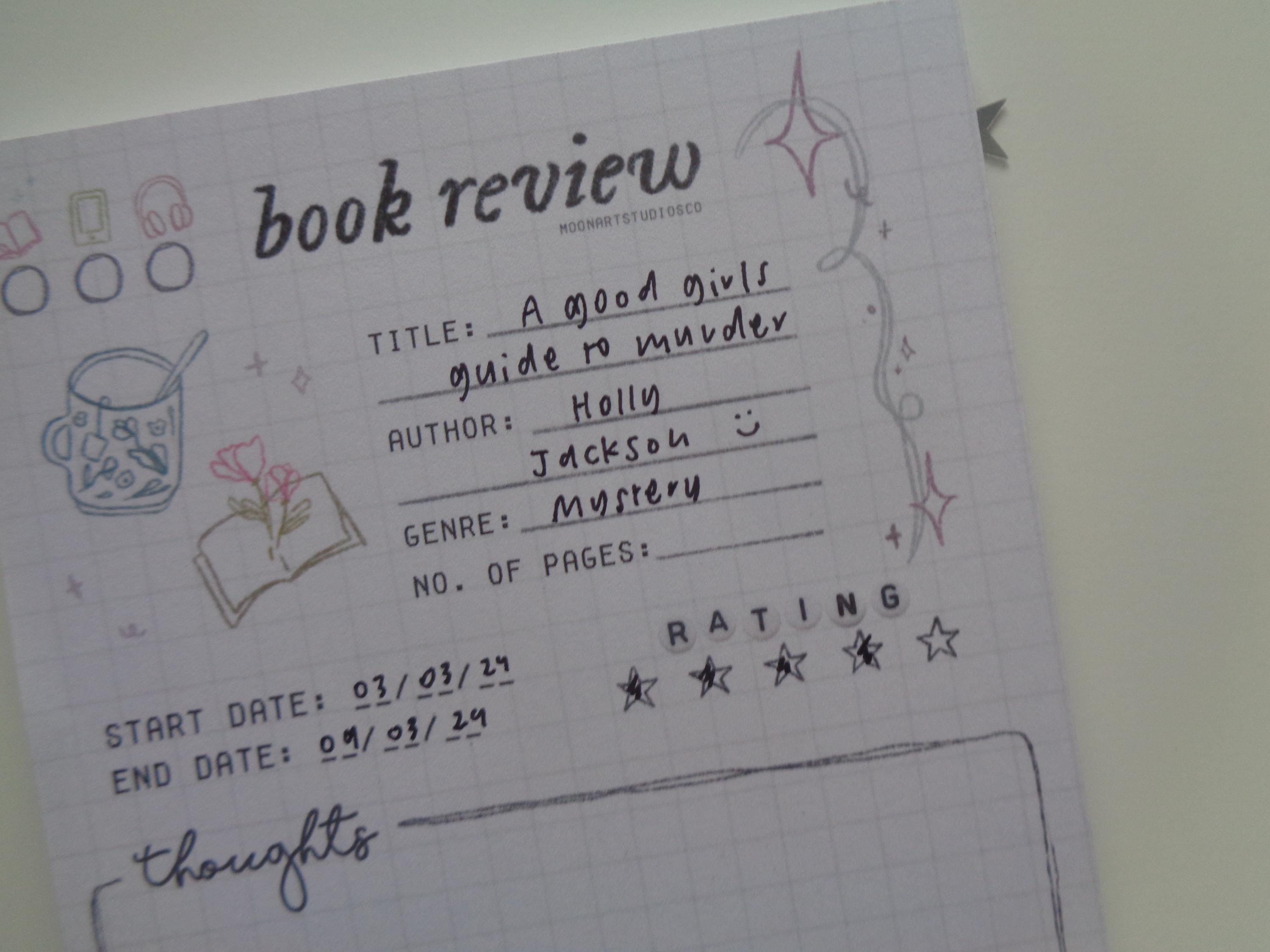 Book Review Notepad - A6 50 Pages | Book Lover Notepad, Reader ...