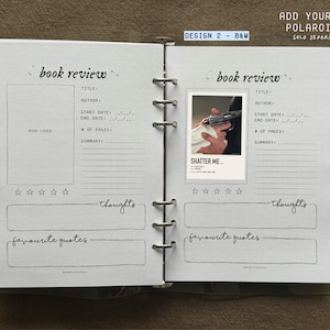 Binder Book Review Grid Journal | Reading Planner, Tbr Journal, Reading ...