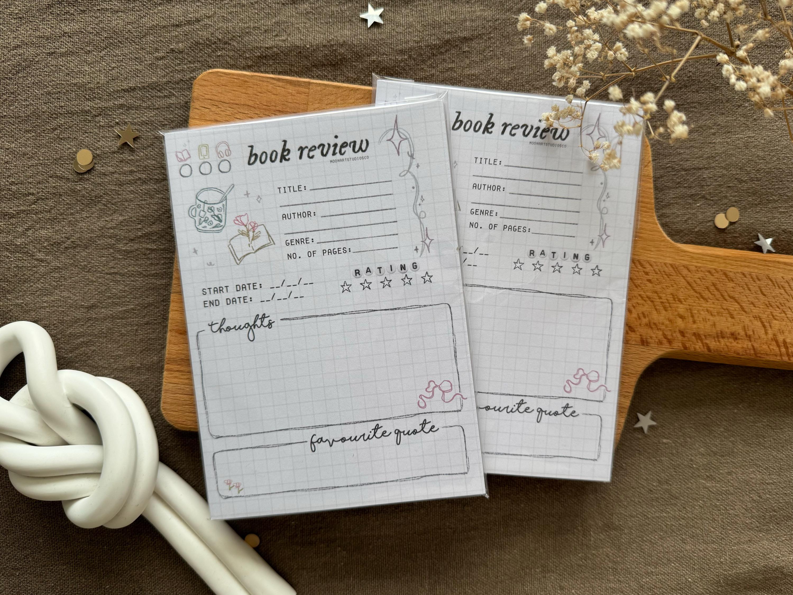 Book Review Notepad - A6 50 Pages | Book Lover Notepad, Reader ...