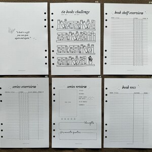 A5 Book Review Grid Inserts | Reading Planner, Reading Diary, Book ...