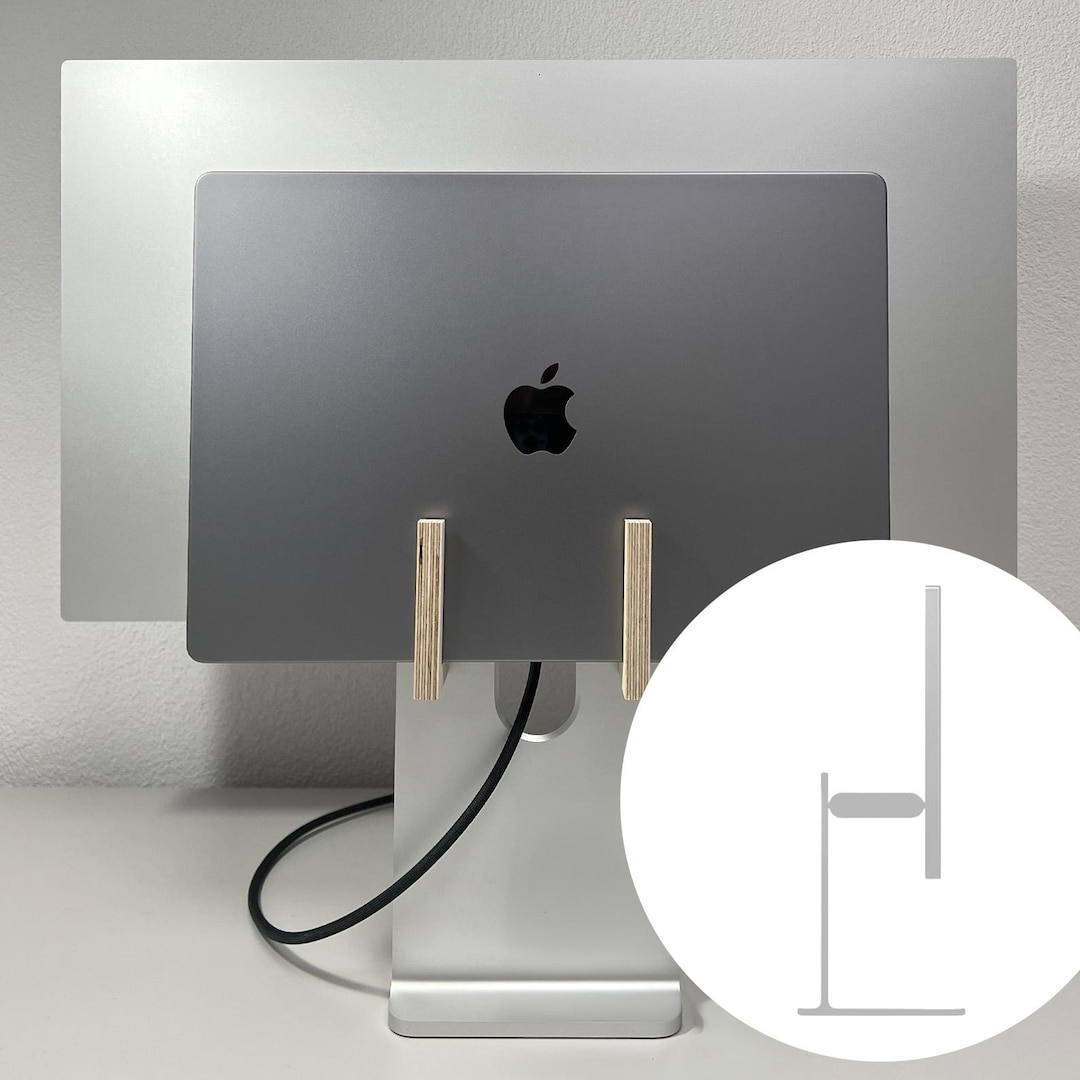 MacBook Holder for Apple Studio Display & Peripherals - Minimalist Desk ...