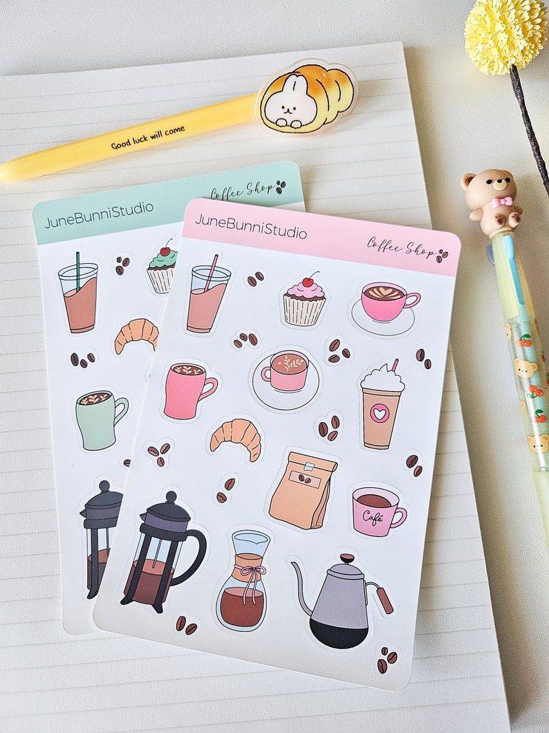 Sticker Sheet Coffee Shop / Journal Stickers / Calendar Stickers ...