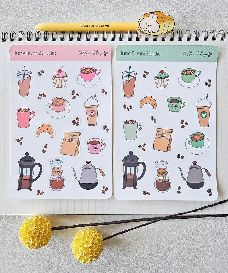 Sticker Sheet Coffee Shop / Journal Stickers / Calendar Stickers ...