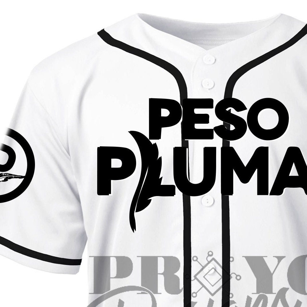 Peso Pluma Inspired White Baseball Jersey Corridos Tumbados 2023