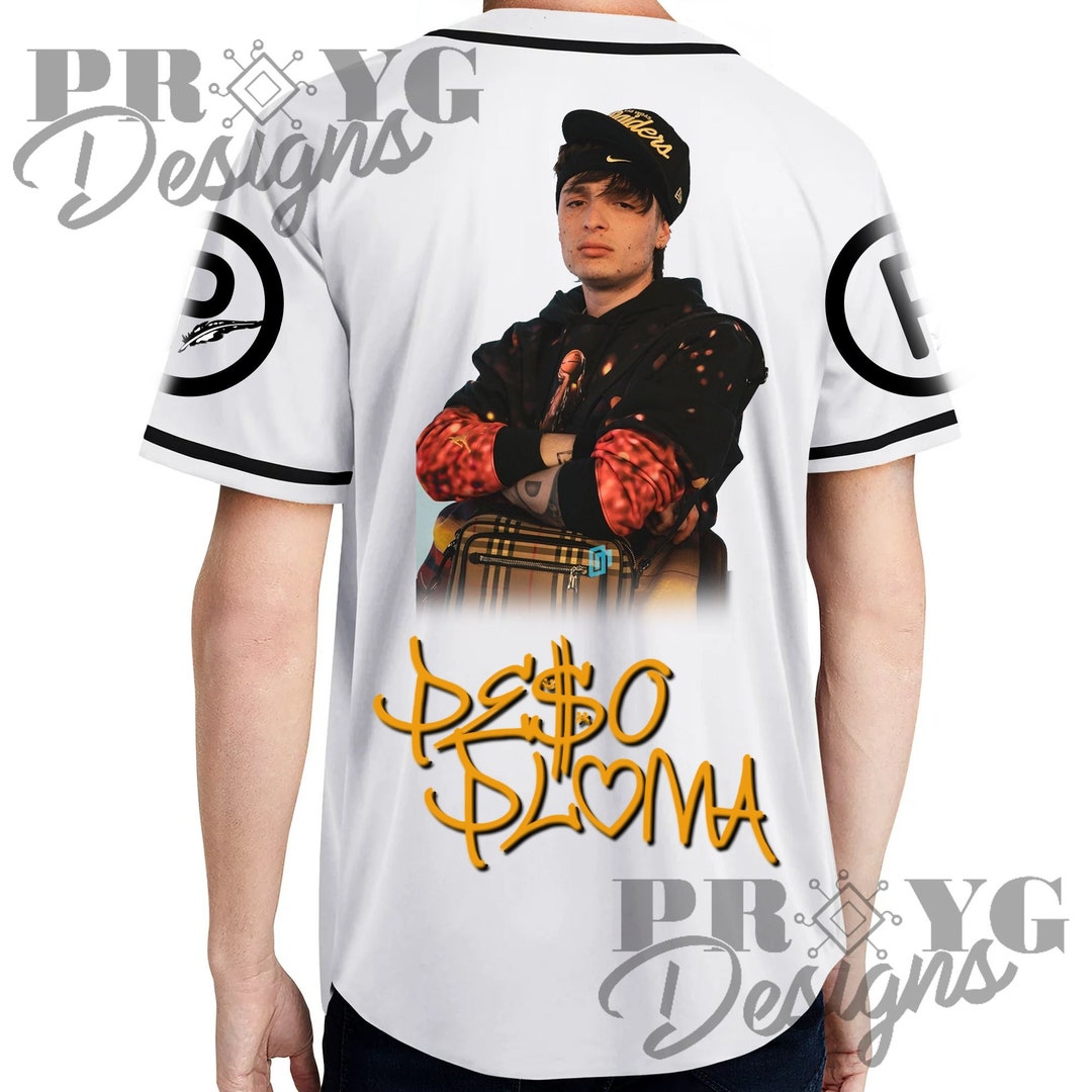 Peso Pluma Inspired White Baseball Jersey Corridos Tumbados 2023 ...