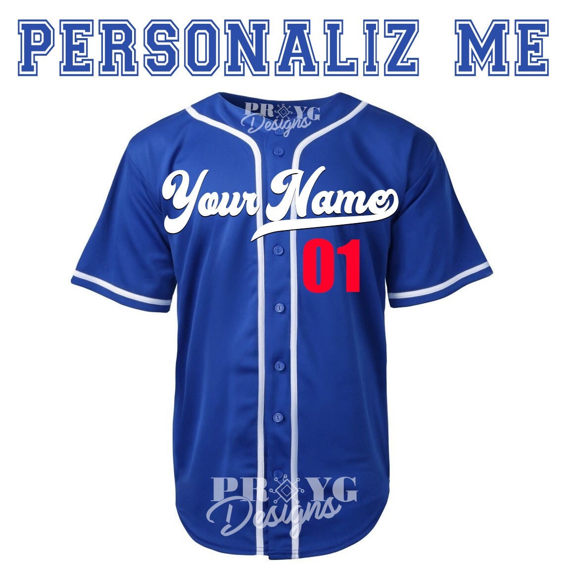 Royal Blue Baseball Jersey Design