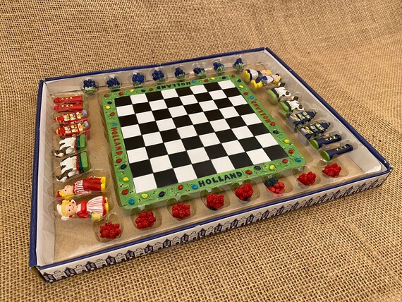 Colorful Chess Set From Holland Duch Chess Gift Vintage | Etsy
