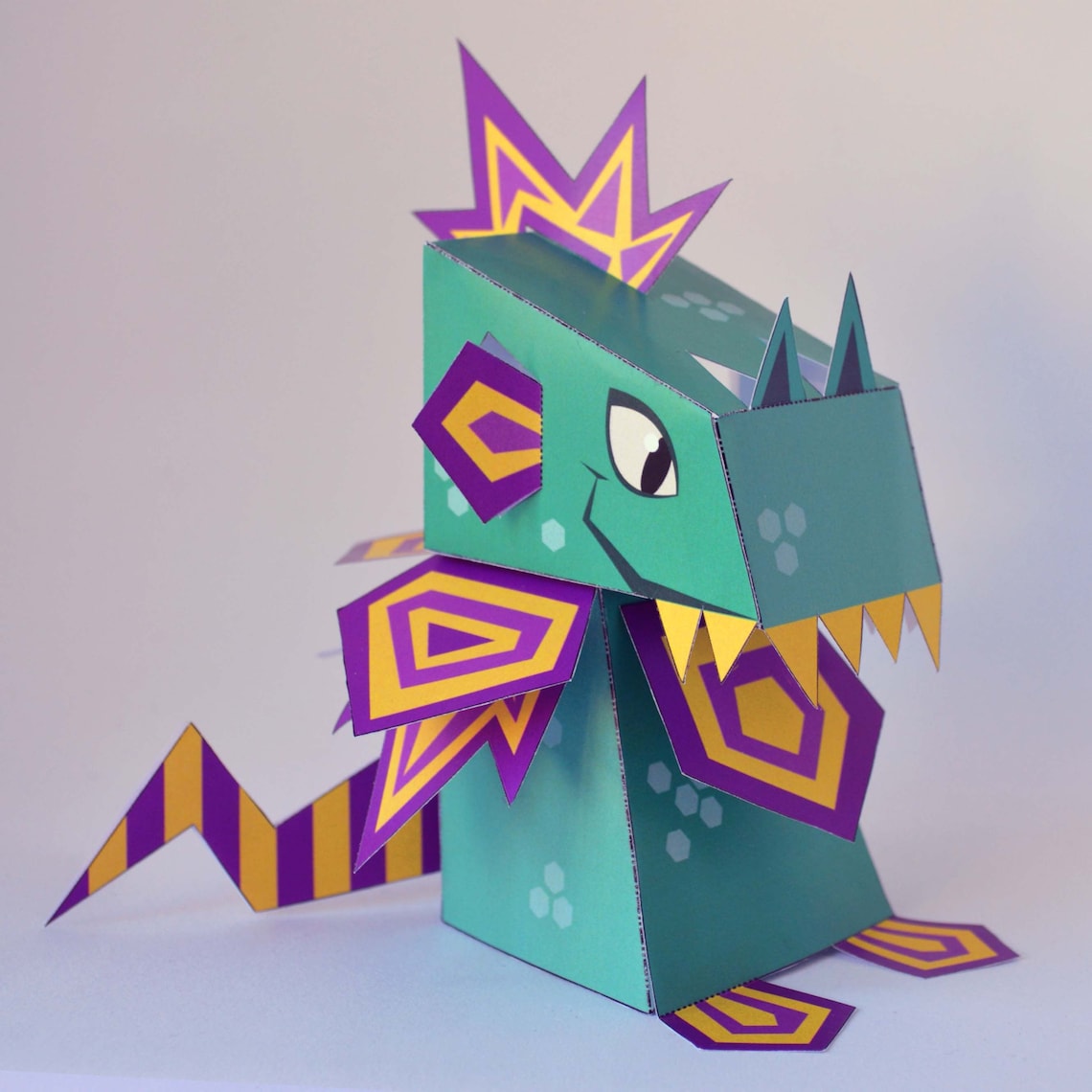 Dragon paper toy instant download paper animals paper DIY | Etsy