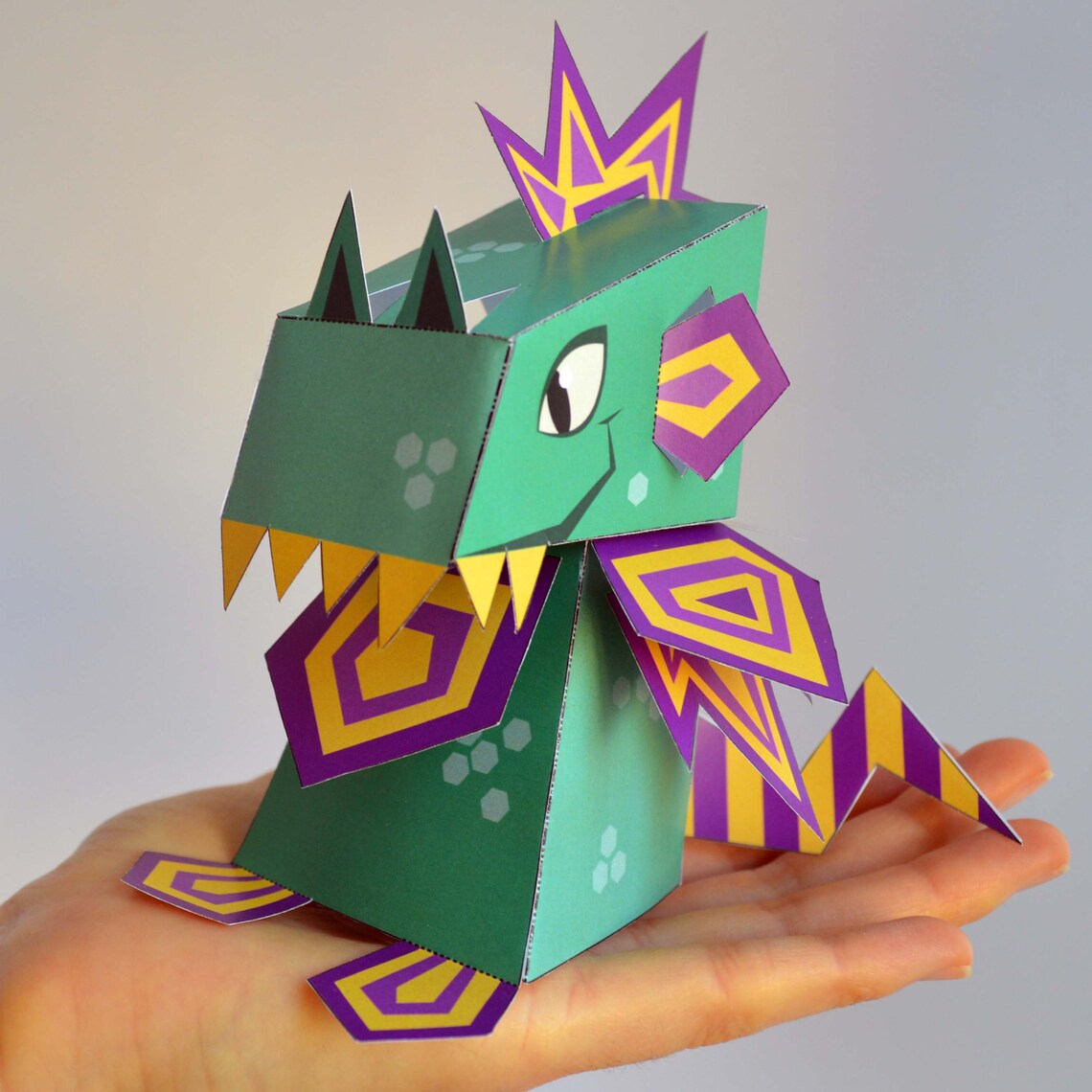Dragon paper toy instant download paper animals paper DIY | Etsy