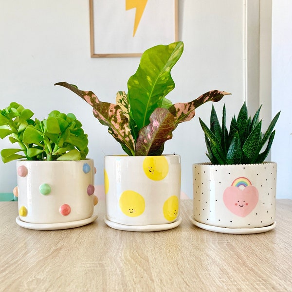 Pink Ceramic Planter - Etsy