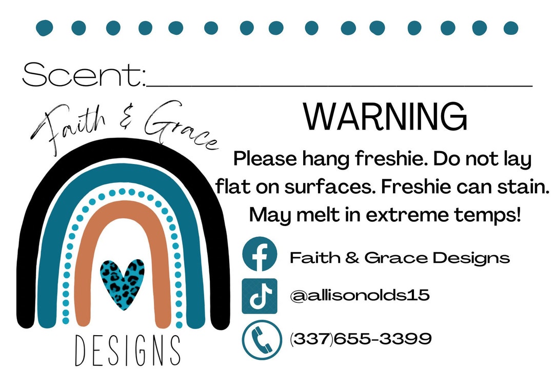 Freshie Scent Labels - Etsy