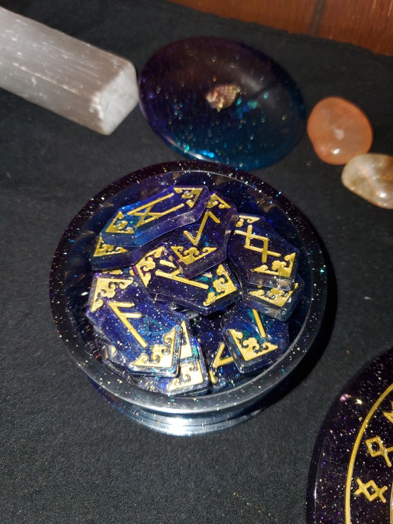 Custom Resin Runes Rune plate and container | Etsy