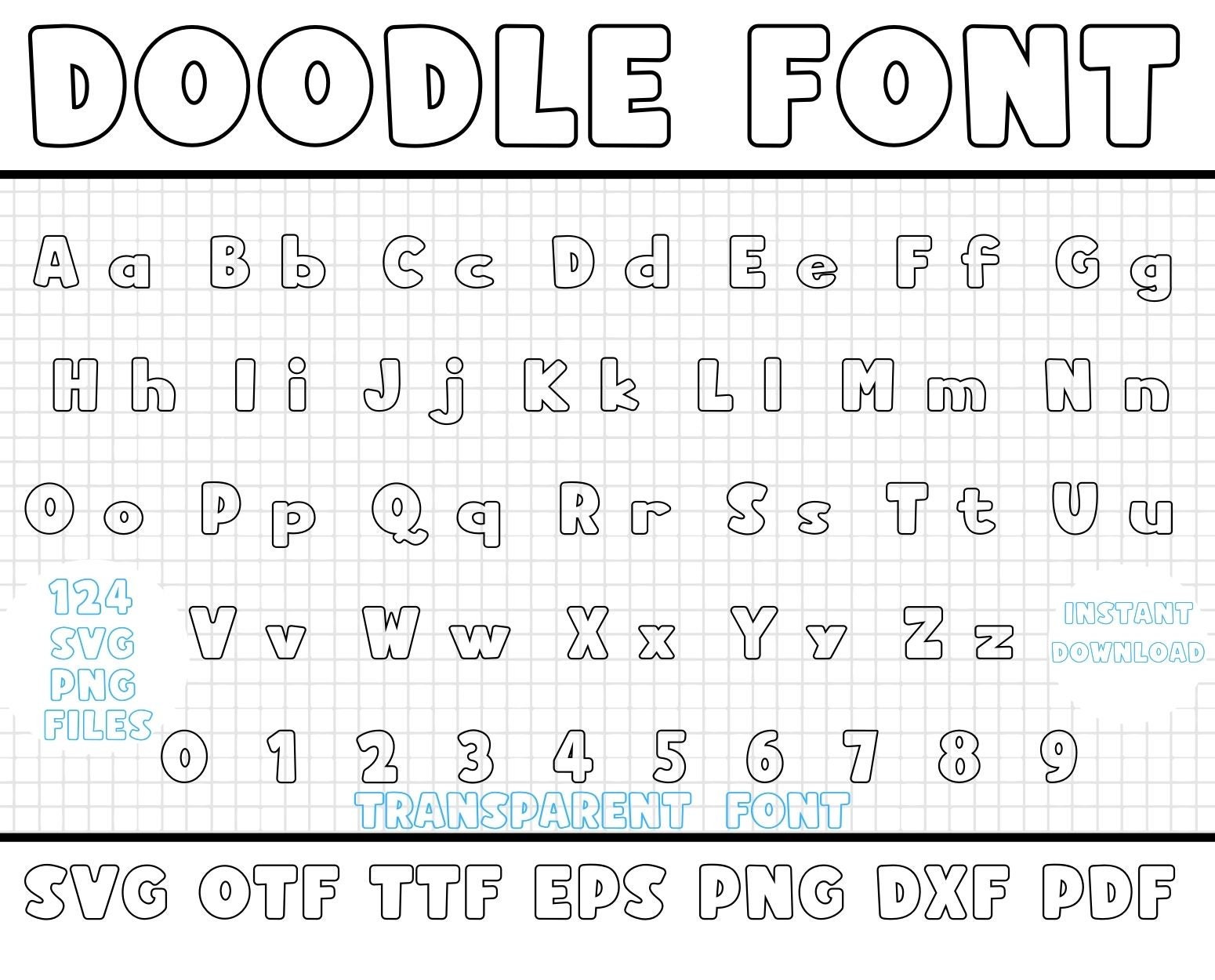Doodle Font Svg Doodle Letters Svg Doodle Font Doodle - Etsy