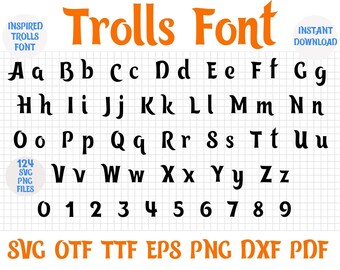 Trolls Cricut Font - Etsy